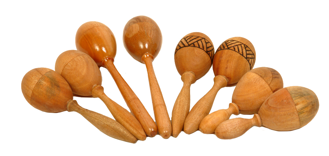 naturinstrumente - Kleinpercussion für Kinder - Rassel aus Holz